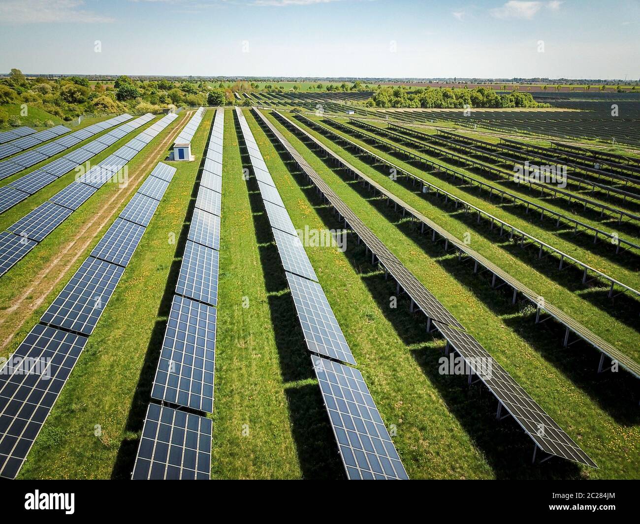 Large solar panel installation from the air Stock Photo - Alamy