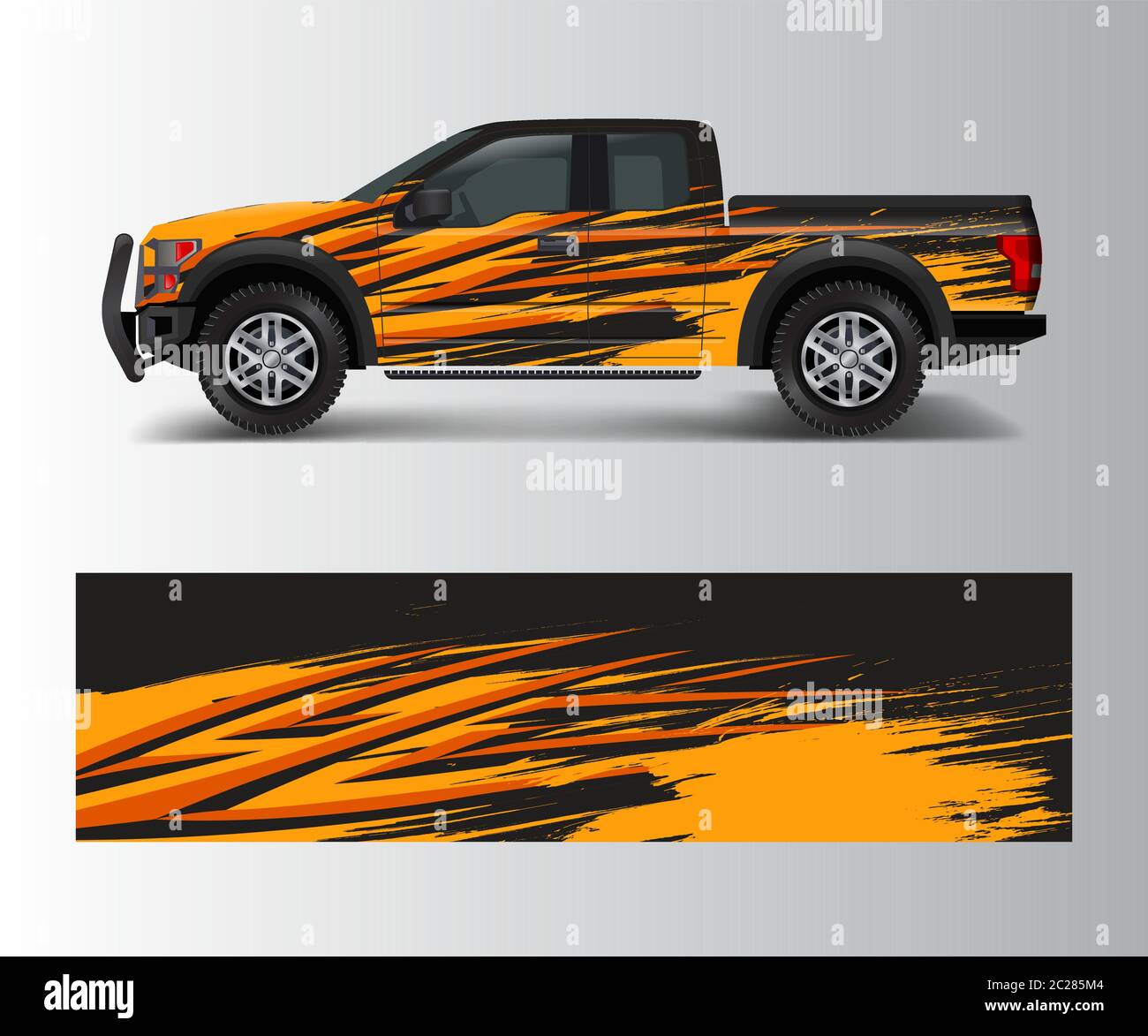 pickup truck graphic vector. abstract shape with grunge design for ...