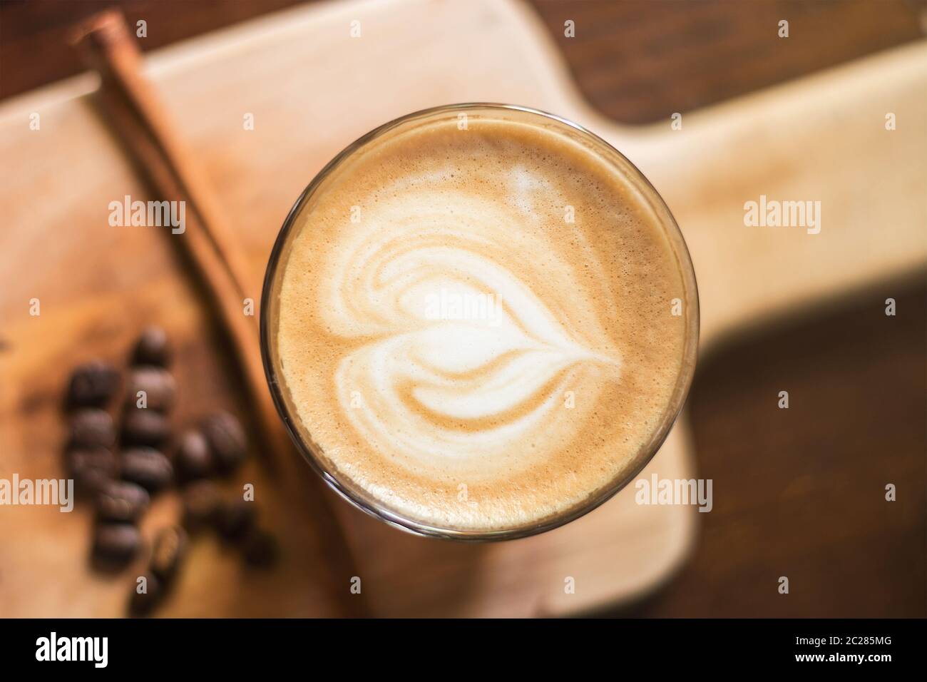 Heart-shaped pattern of coffee latte art, valentine's day for ...