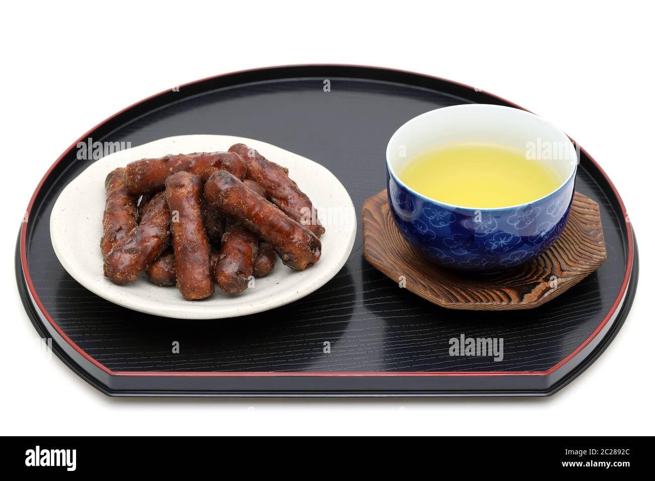 Traditional Japanese snack food, Karinto brown or black sugar cookies ...