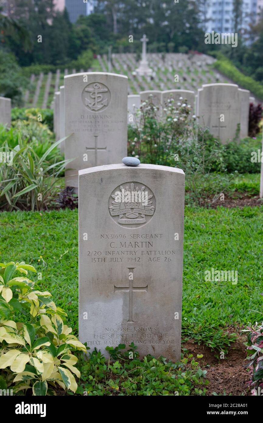 HONG KONG,HONG KONG SAR,CHINA: APRIL 25th 2020. Sai Wan War Cemetery is ...
