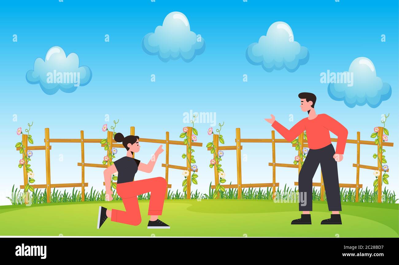 Portrait couple in home Stock Vector Images - Alamy