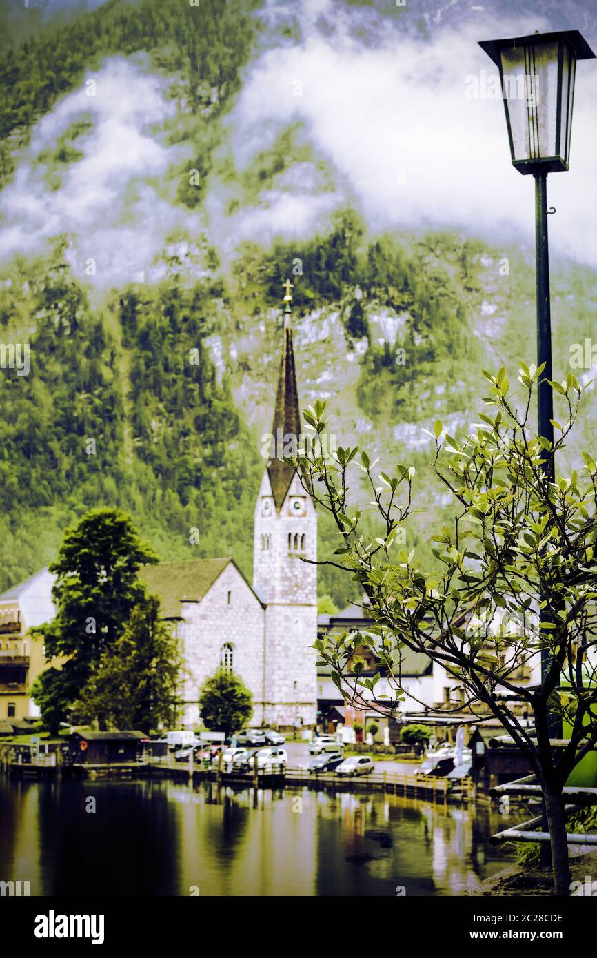 Evangelical Church in Hallstatt Stock Photo - Alamy