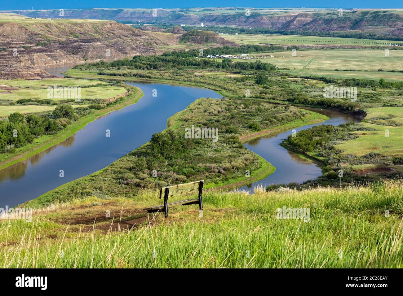 The Red Deer River Valley at Drumheller in Alberta Canada Stock Photo ...