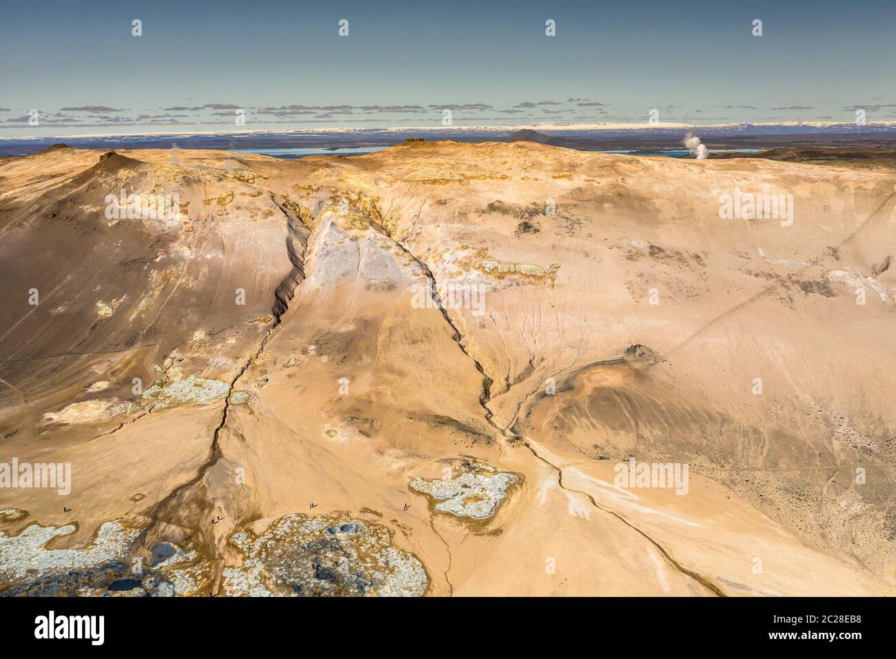 Namafjall Hverir geothermal area in Iceland. Stunning landscape of ...