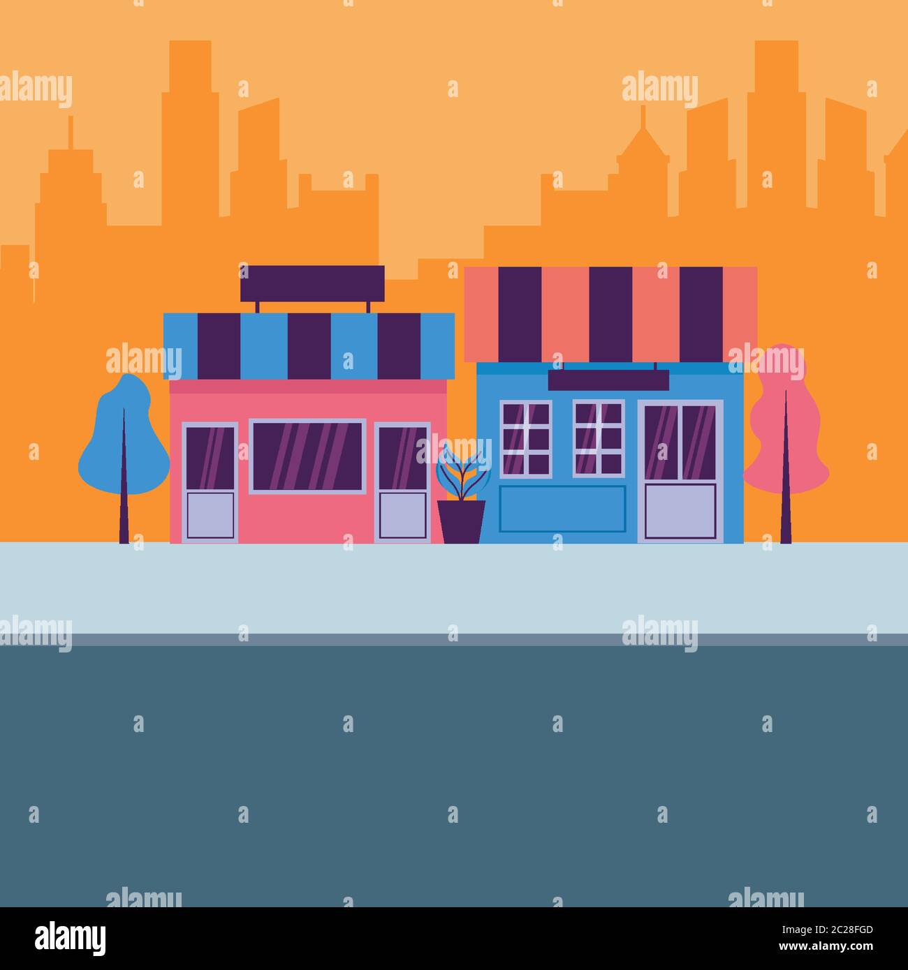 stores at street design of Shop supermarket and market theme Vector ...