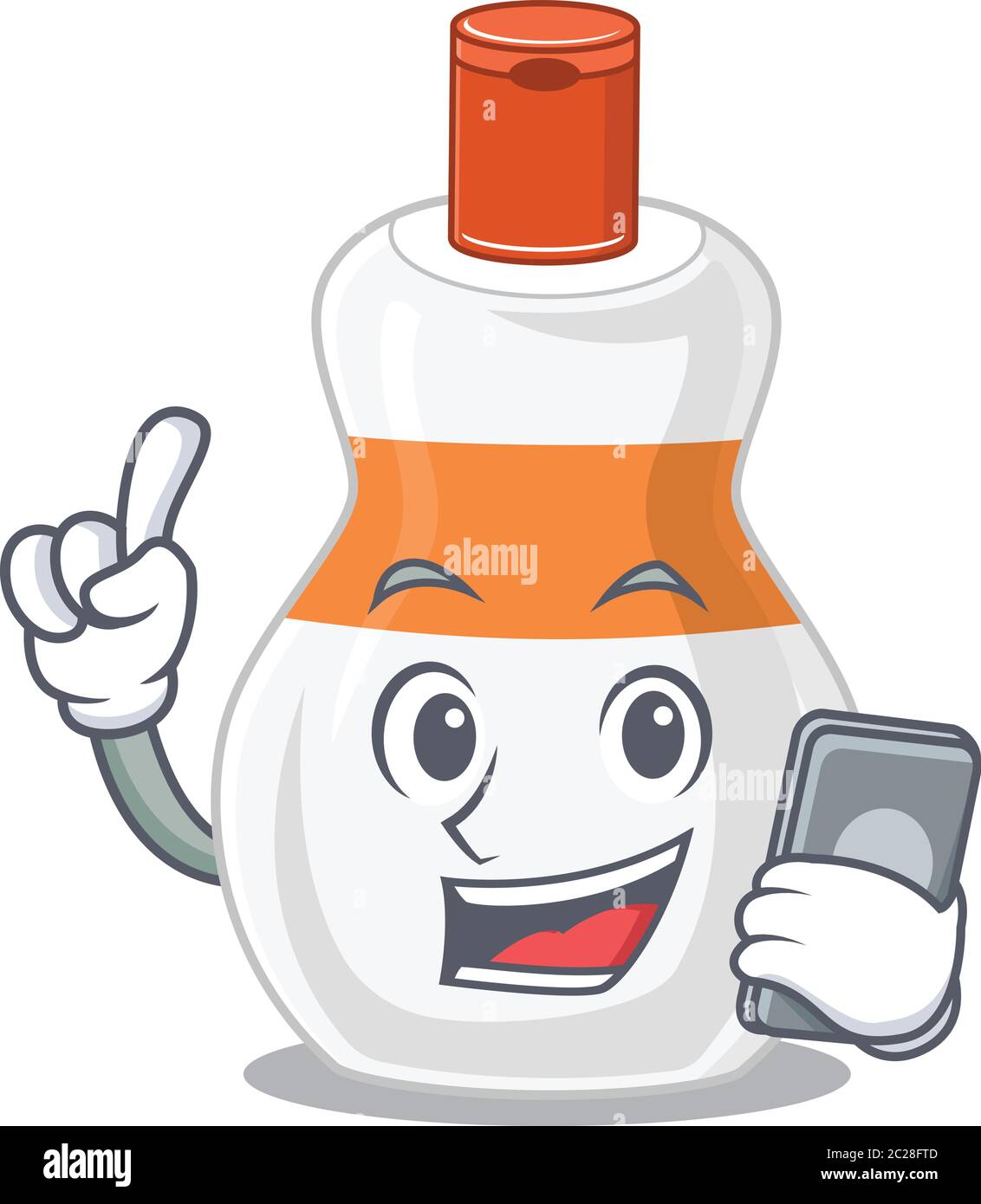 caricature character design style of body lotion speaking on phone ...