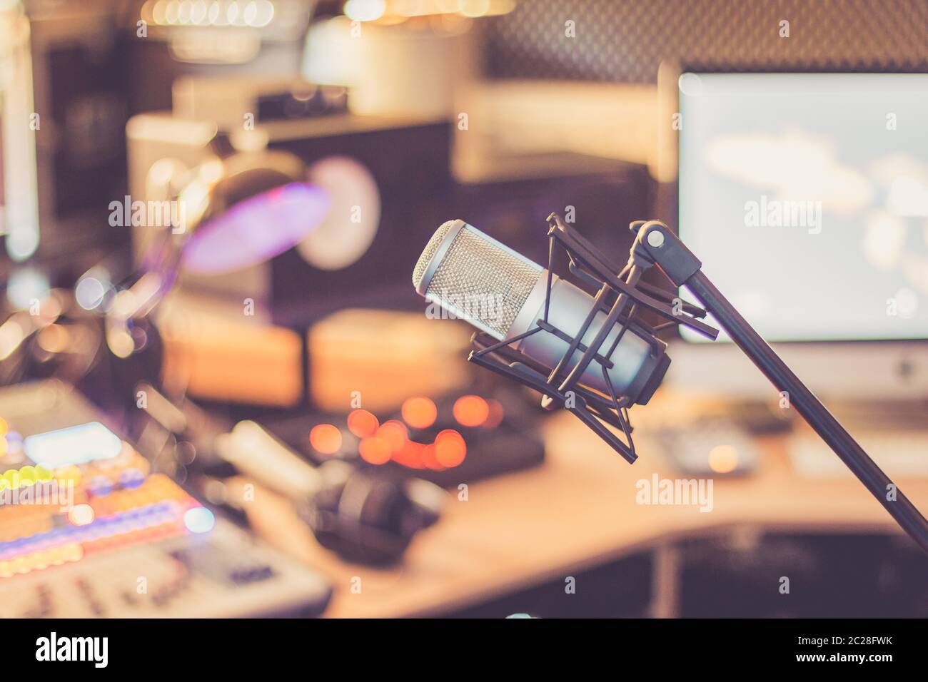 Professional studio microphone, recording studio, equipment in the ...