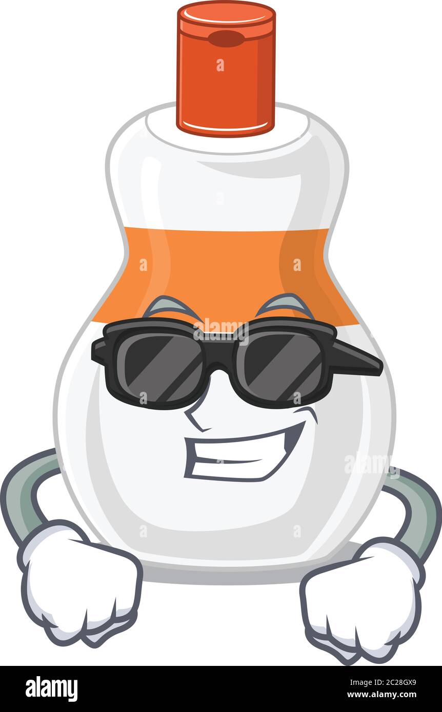 Fabulous body lotion cartoon character wearing classy black glasses ...