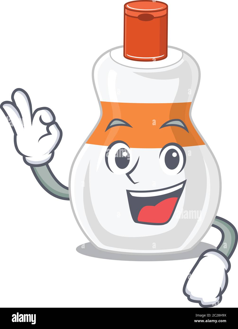 Body lotion cartoon mascot design with Okay finger poses Stock Vector ...
