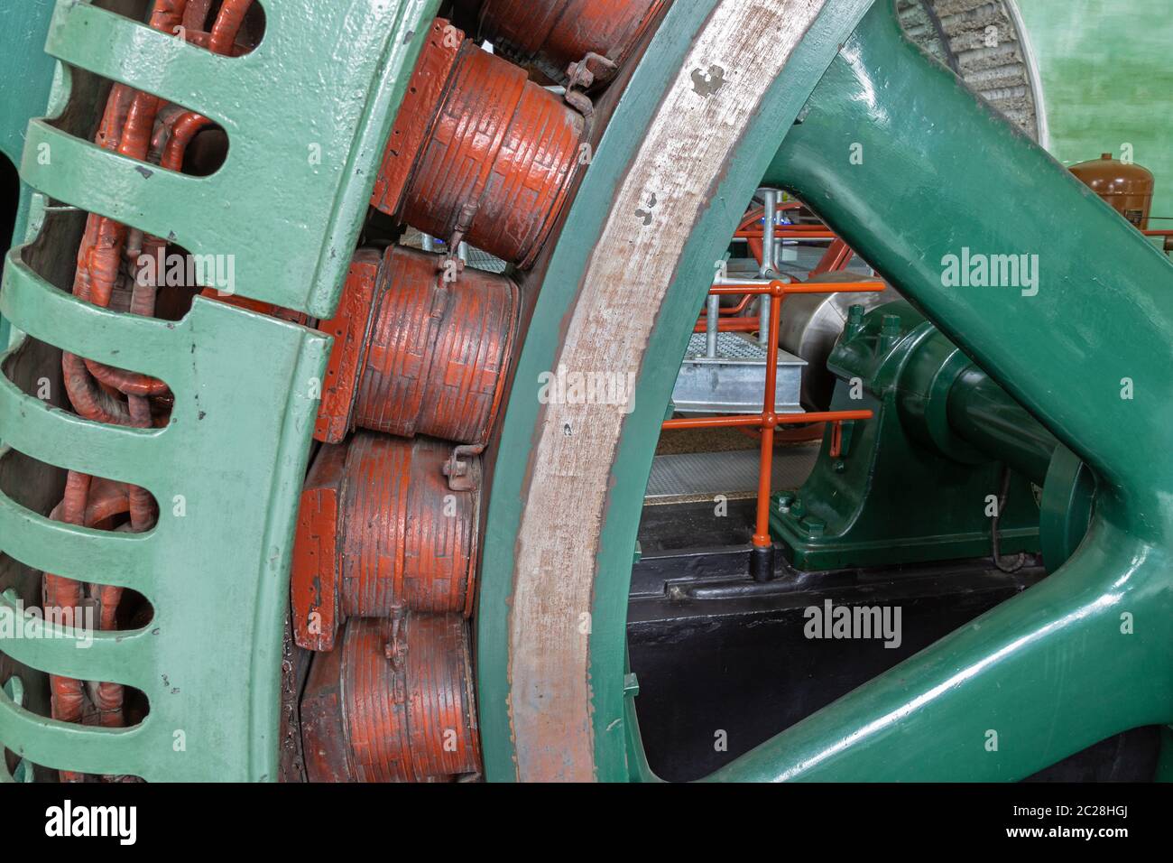 Historic generator in an old power plant Stock Photo - Alamy