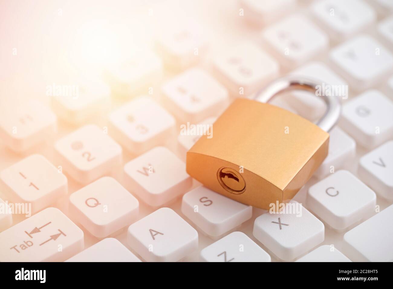 Security concept with metal padlock on computer keyboard Stock Photo ...