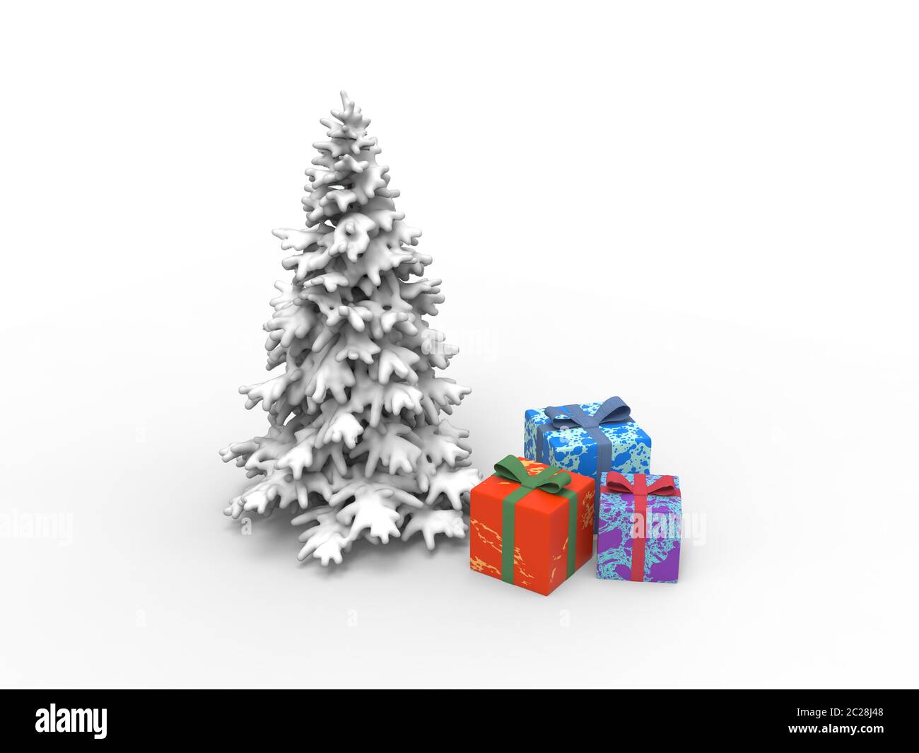 Christmas tree snow illustration Cut Out Stock Images & Pictures - Alamy