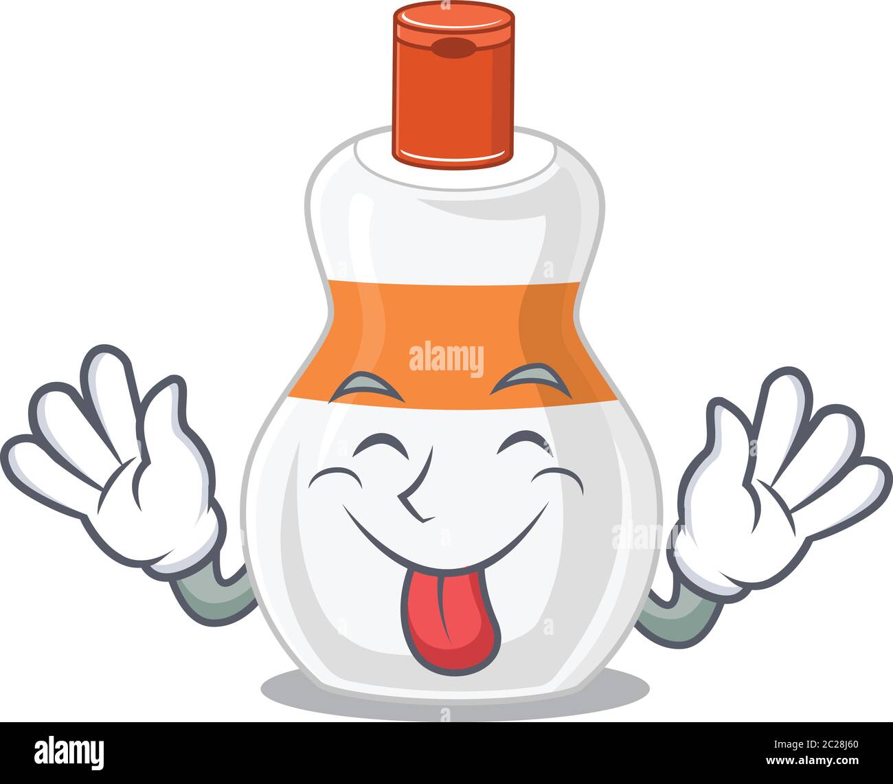amusing body lotion cartoon picture style with tongue out face Stock ...
