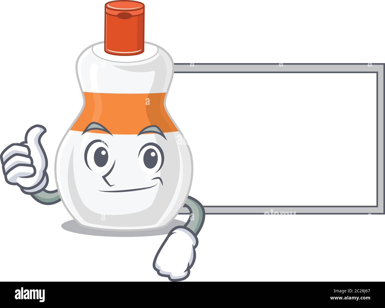 Body lotion Caricature character design style with a white board Stock ...