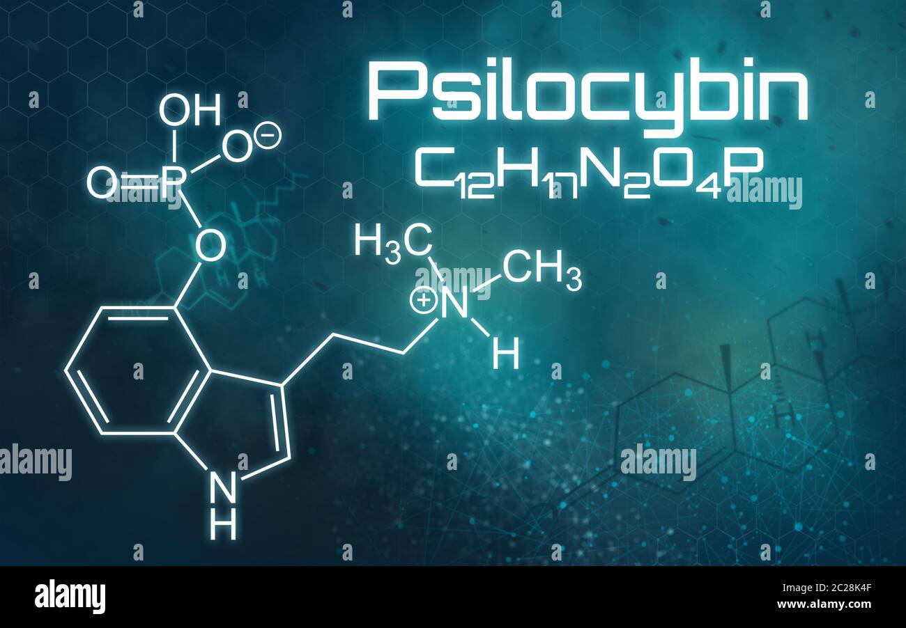 Chemical formula of Psilocybin on a futuristic background Stock Photo ...
