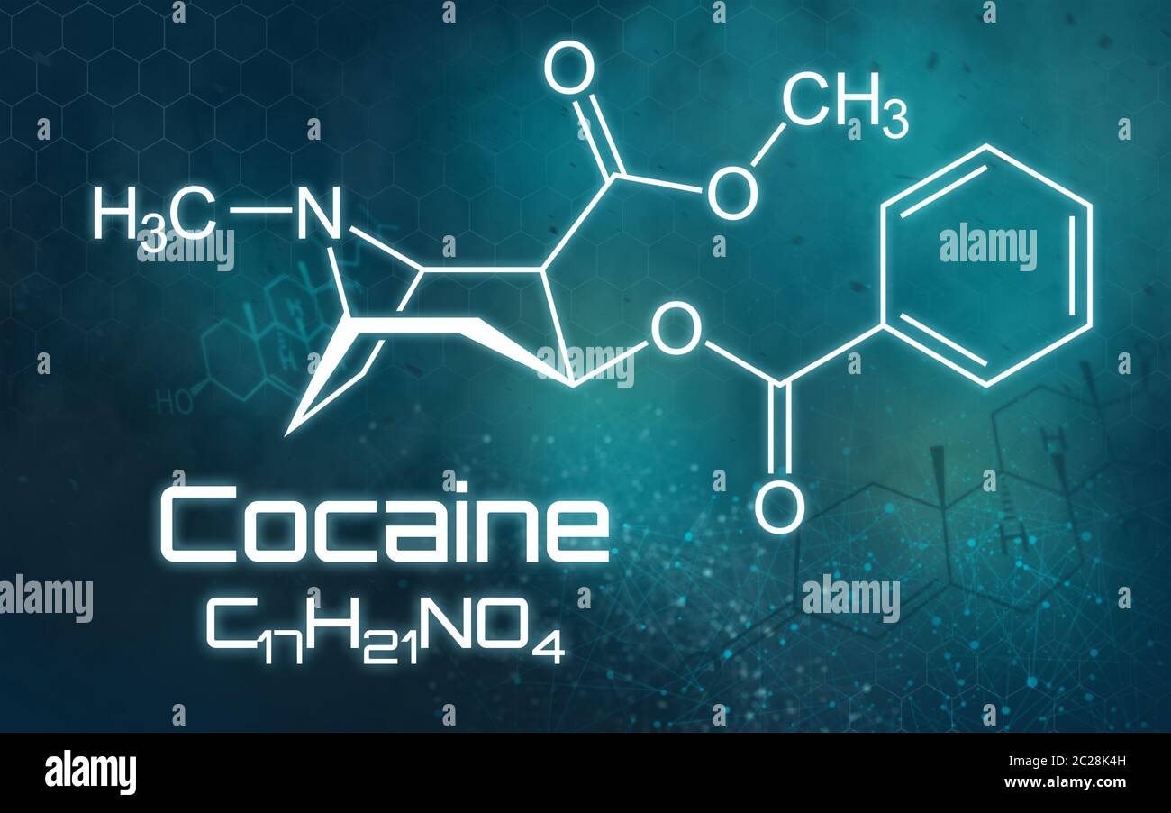 Chemical formula of Cocaine on a futuristic background Stock Photo - Alamy