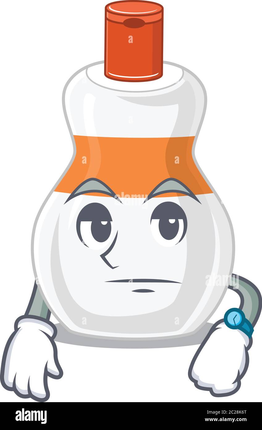 Mascot design style of body lotion with waiting gesture Stock Vector ...