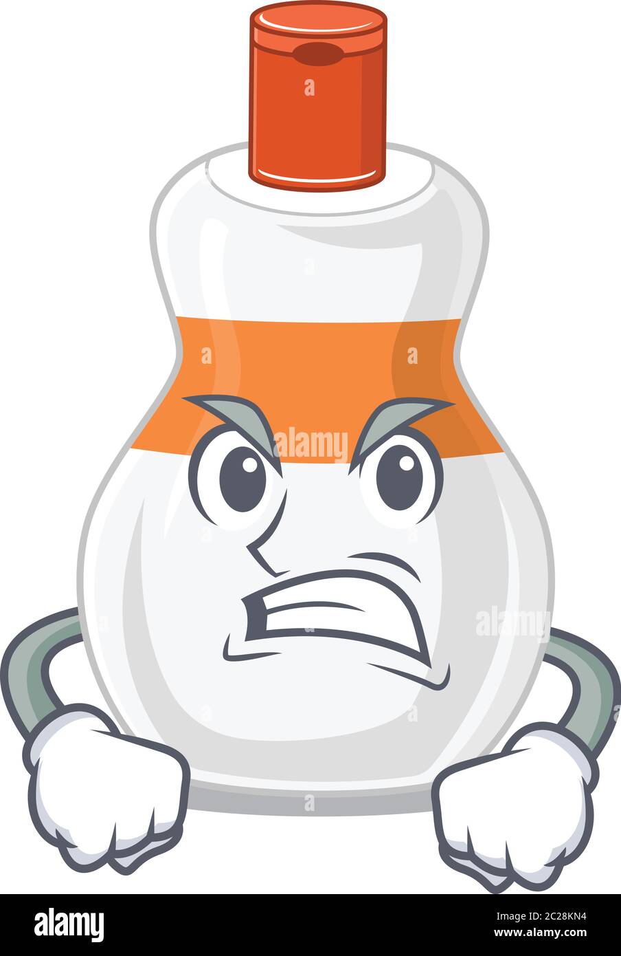 A cartoon picture style of body lotion having a mad face Stock Vector ...
