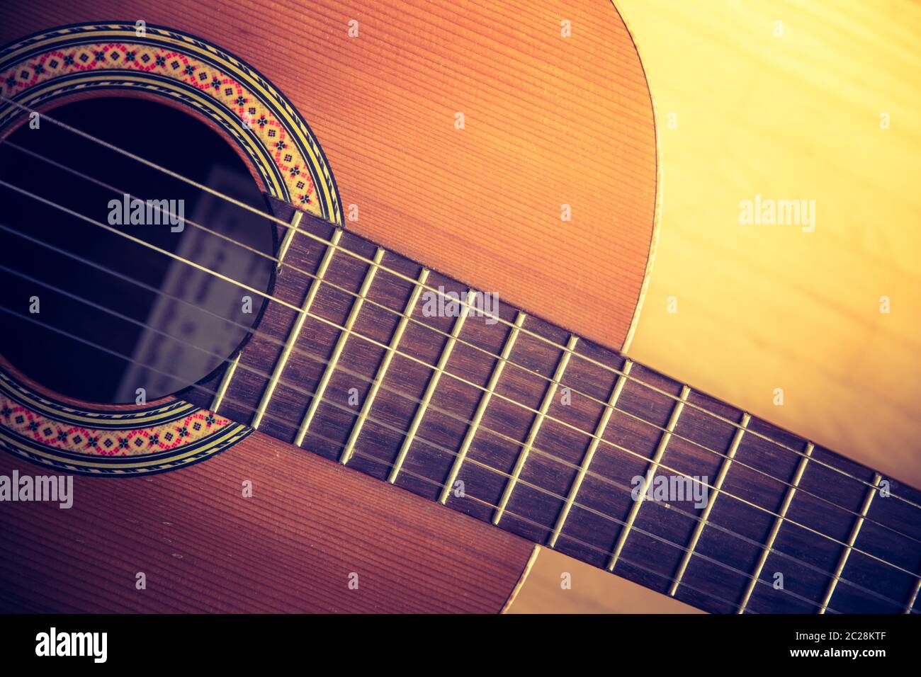 Classical guitar and strings, professional instrument Stock Photo - Alamy