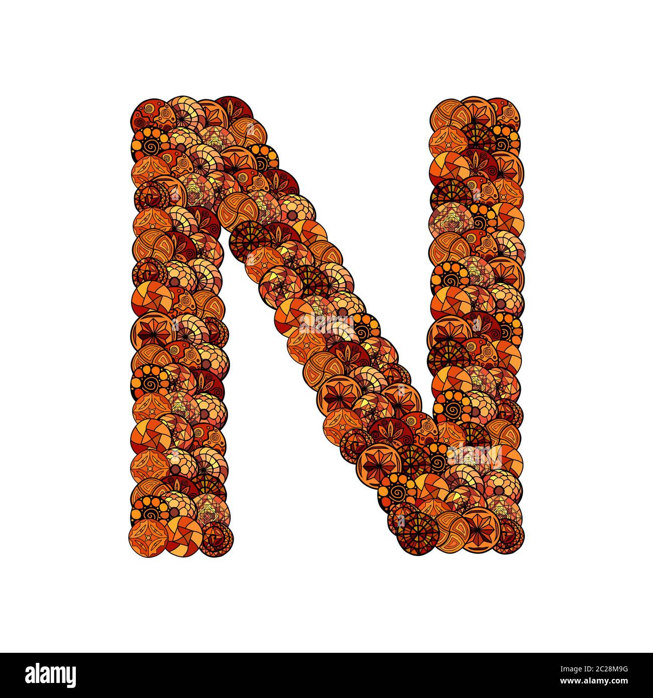 abstract font, made of ethnic elements - letter n Stock Photo - Alamy