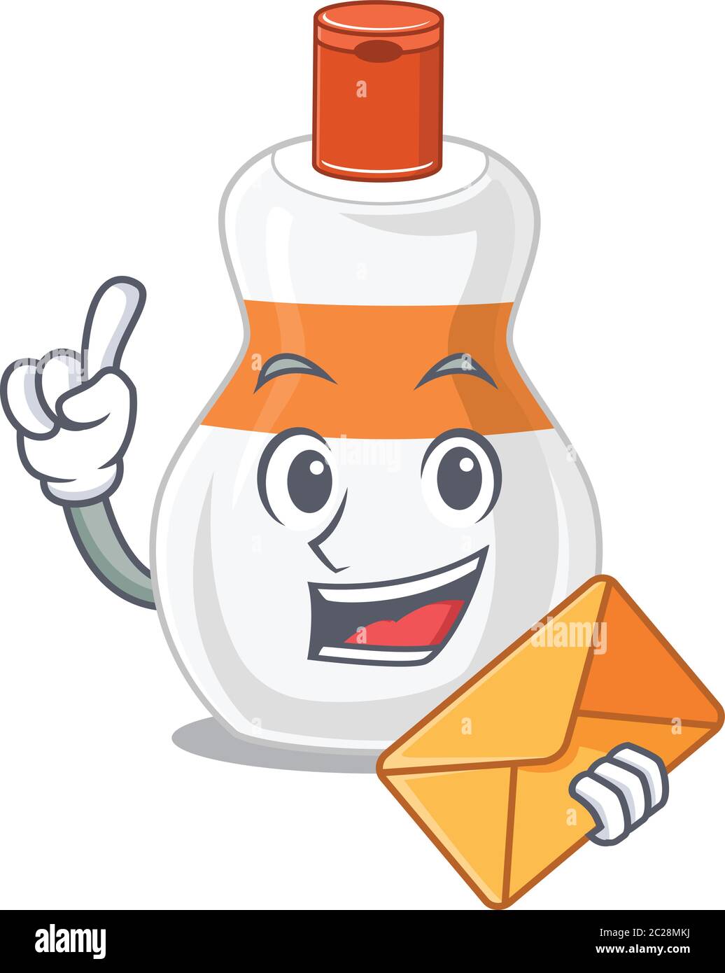 A picture of cheerful body lotion caricature design concept having an ...