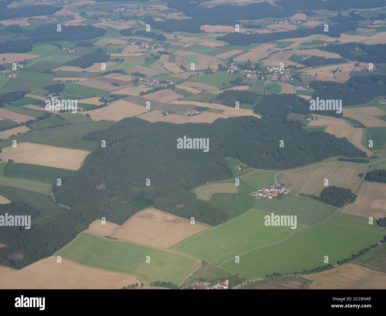 aerial view of Germany landscape between Koeln and Muenchen Stock Photo ...