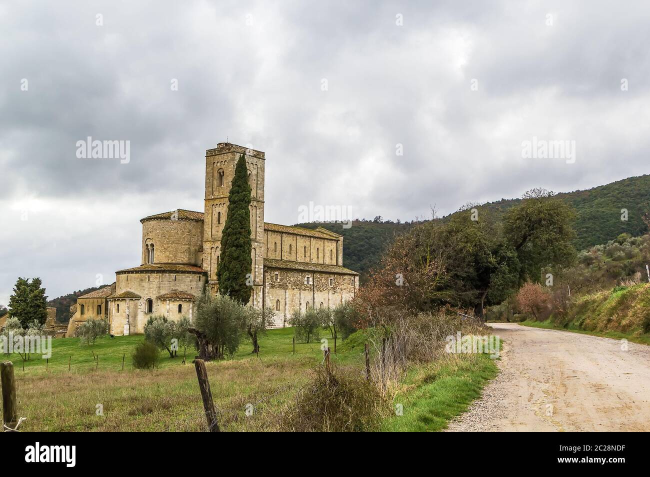 Romanesque abbey abbazia di sant antimo hi-res stock photography and ...