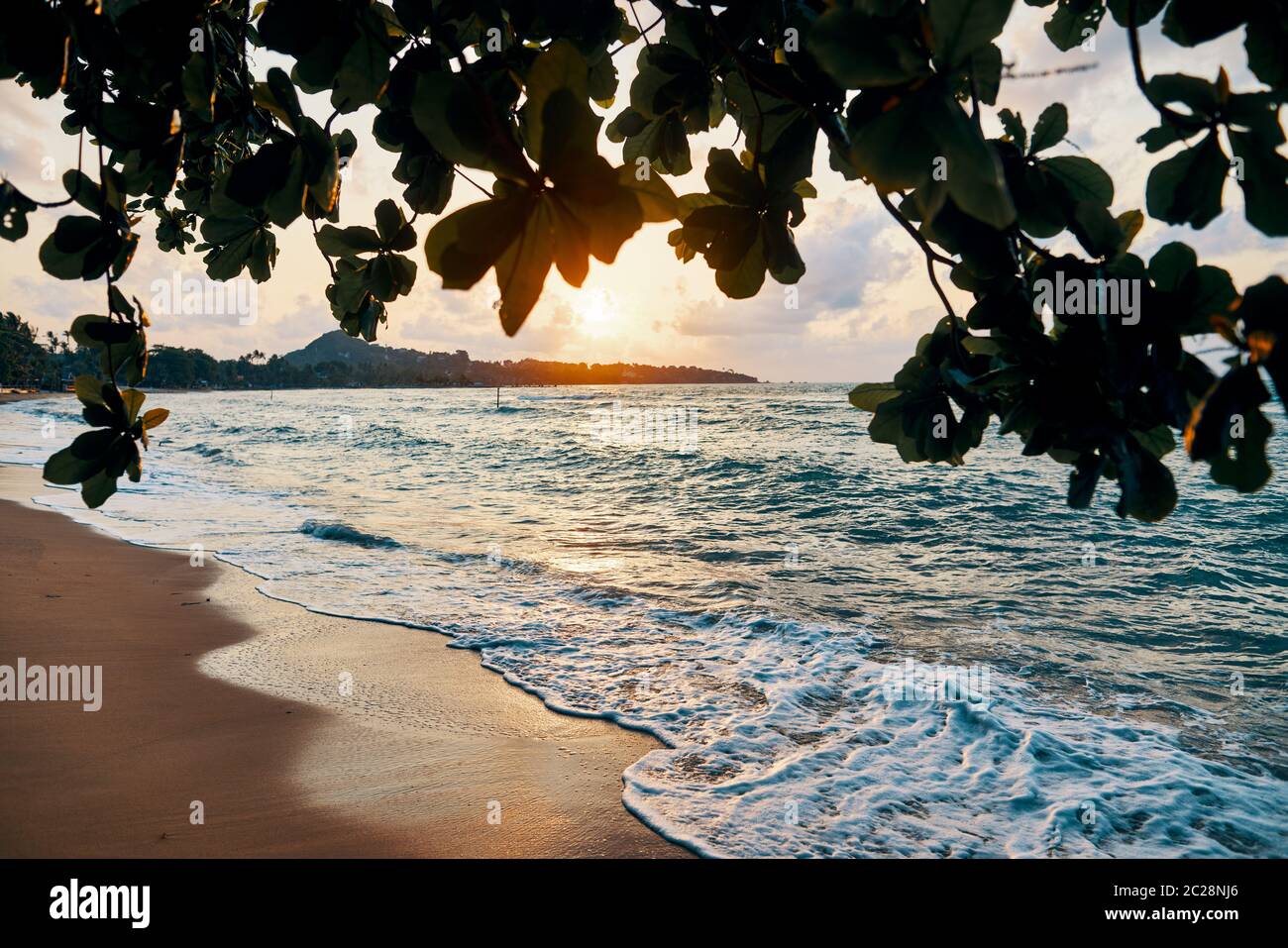 Amazing sunset at the beach Stock Photo - Alamy