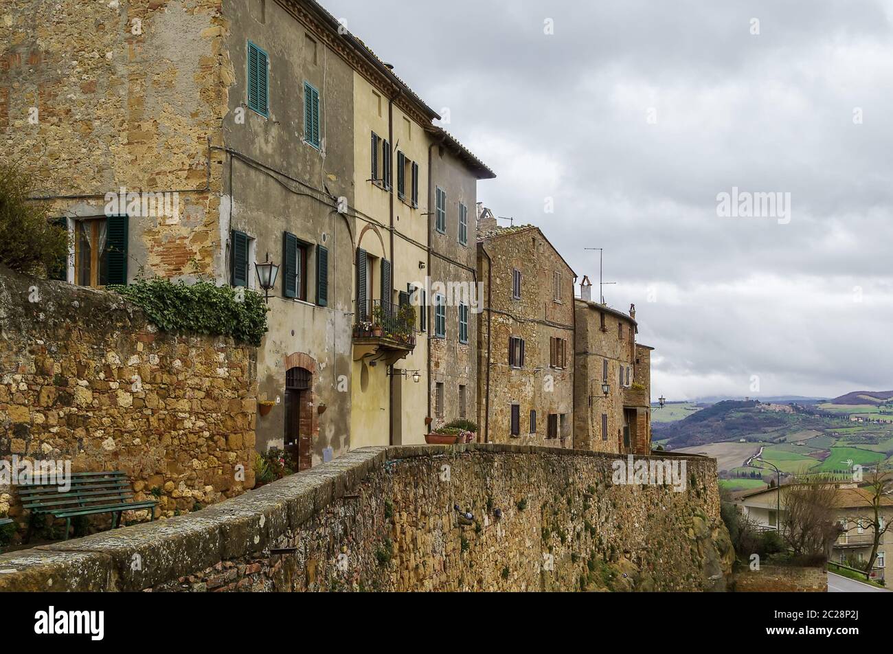 Walls of Pienza, Italy Stock Photo - Alamy