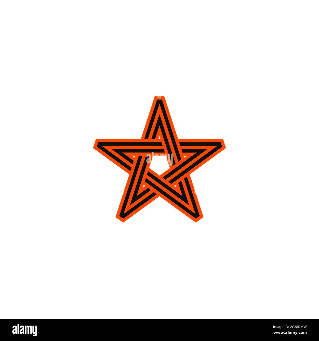 Orange and black five-pointed star. Element of graphic design Stock ...