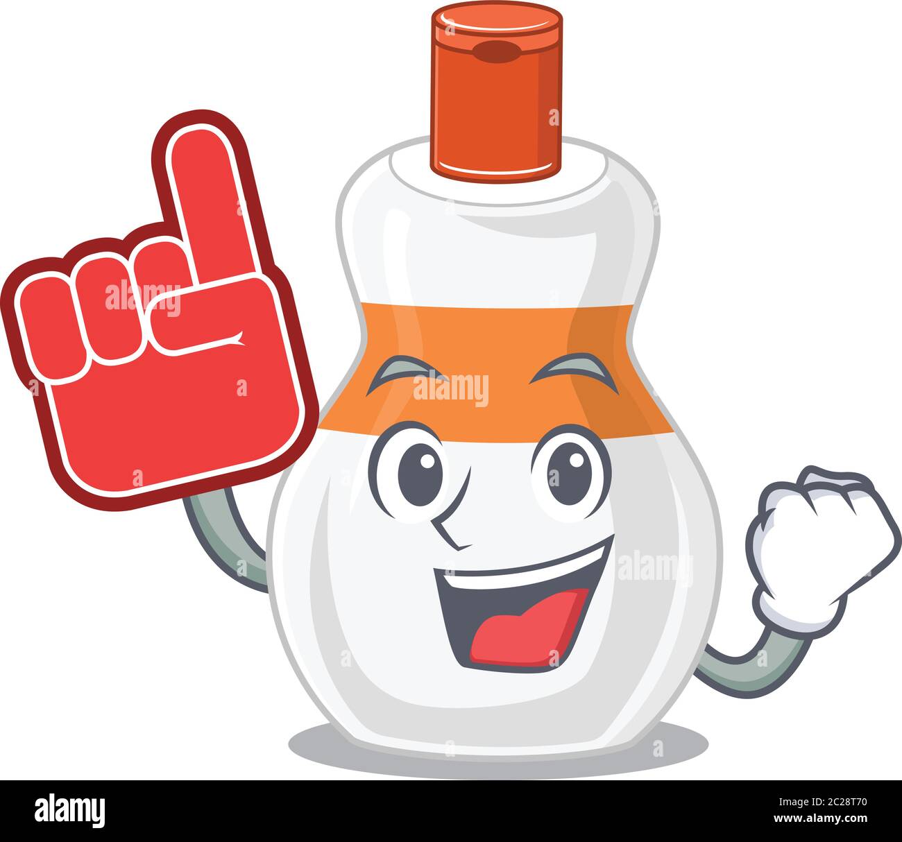 Body lotion in cartoon picture design with Foam finger Stock Vector ...