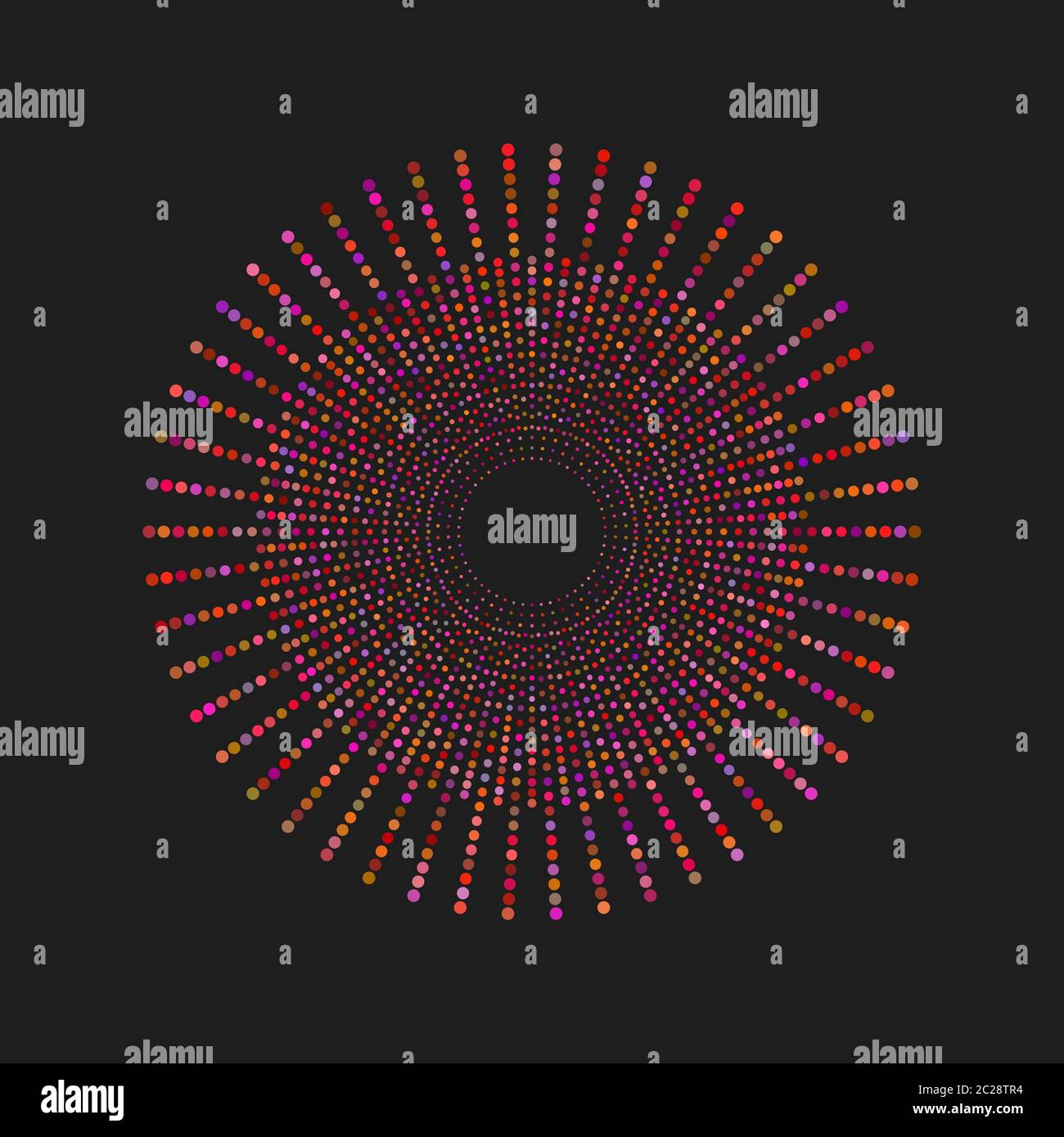 Radial design element, burst, sunburst. Circle with halfton. Vector ...