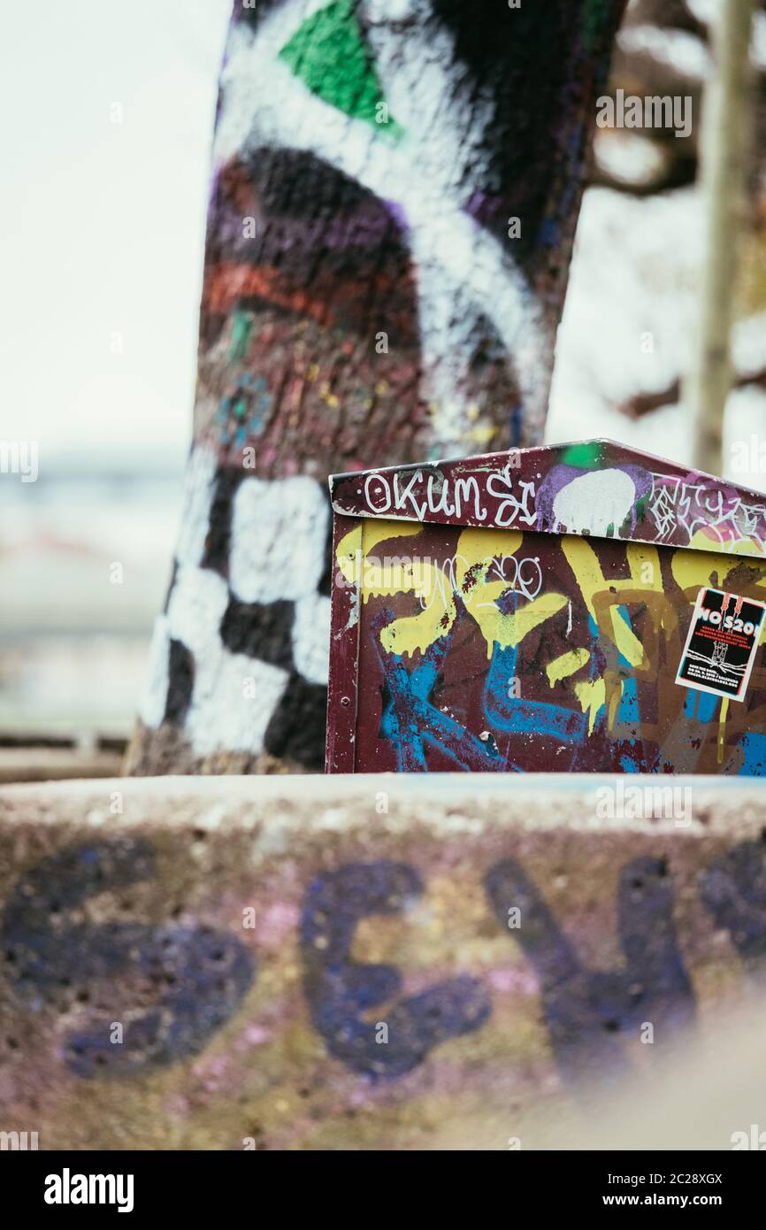 Graffiti on trees hi-res stock photography and images - Alamy