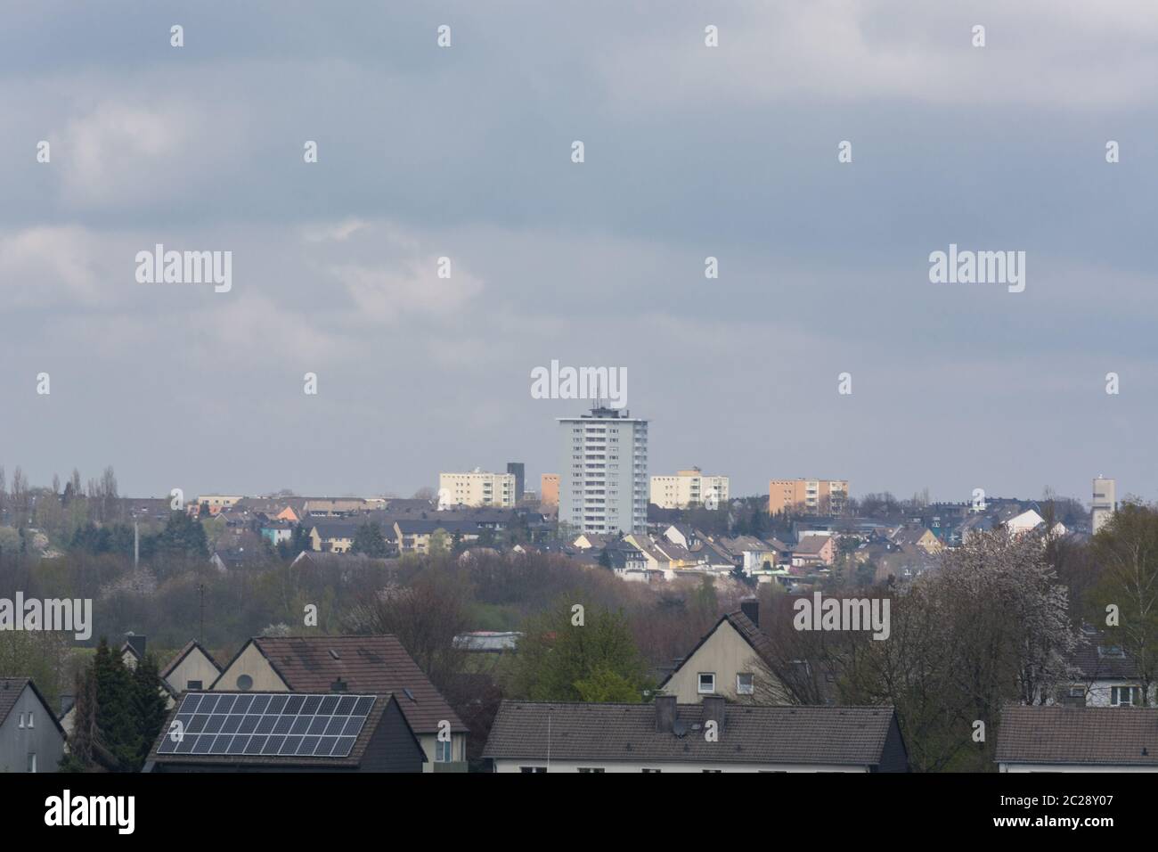 Panoramic shot, skyline of the city of Velbert with sights Stock Photo ...
