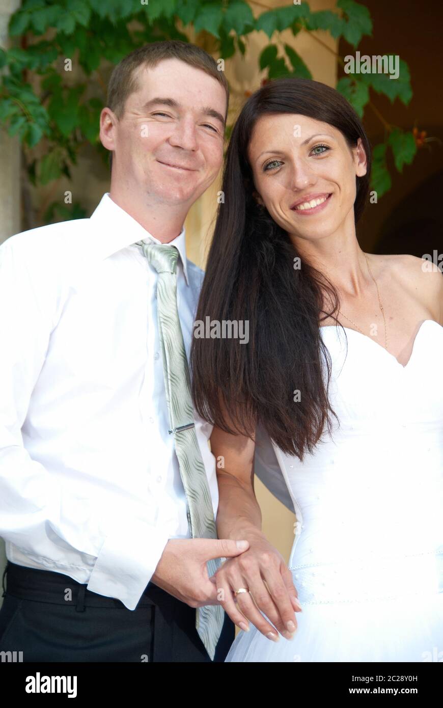Beautiful wedding couple- bride and groom. Just married Stock Photo - Alamy