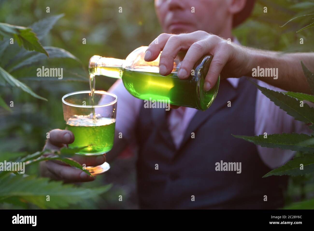 Man pours wine bottle from hi-res stock photography and images - Alamy