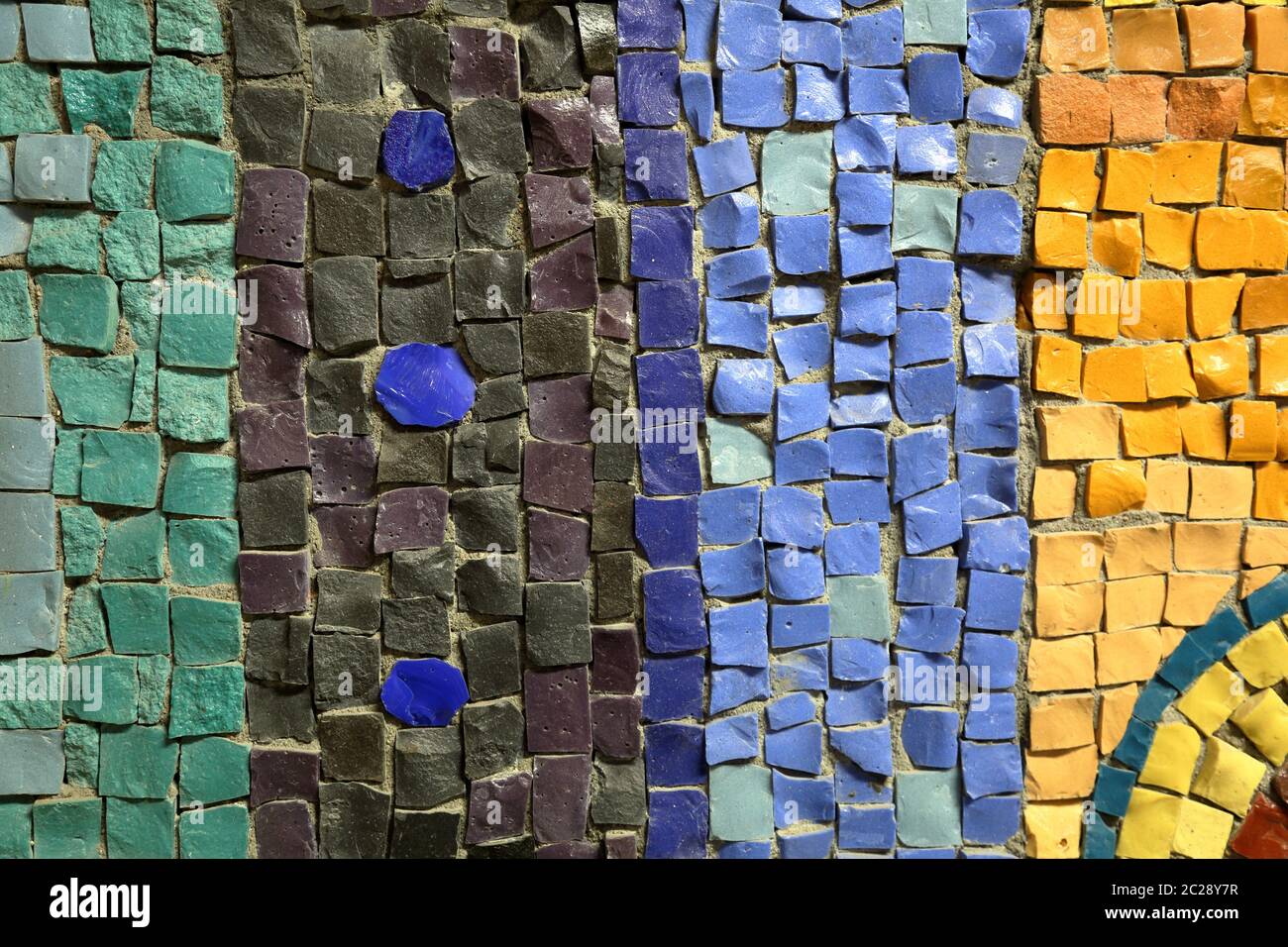 Mosaic pattern of multicolored tiles on the wall Stock Photo - Alamy