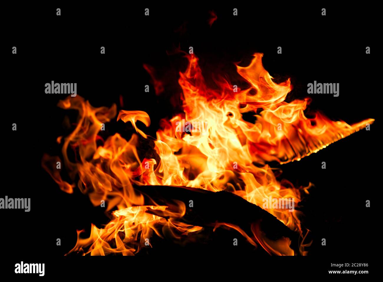 Fire flames isolated on black background Stock Photo - Alamy