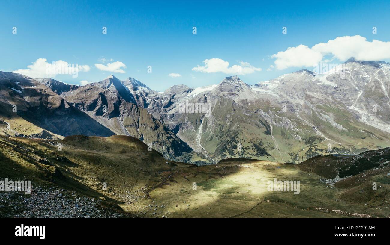Mountain range of the Großglockner, Austria, National Park Hohe Tauern ...