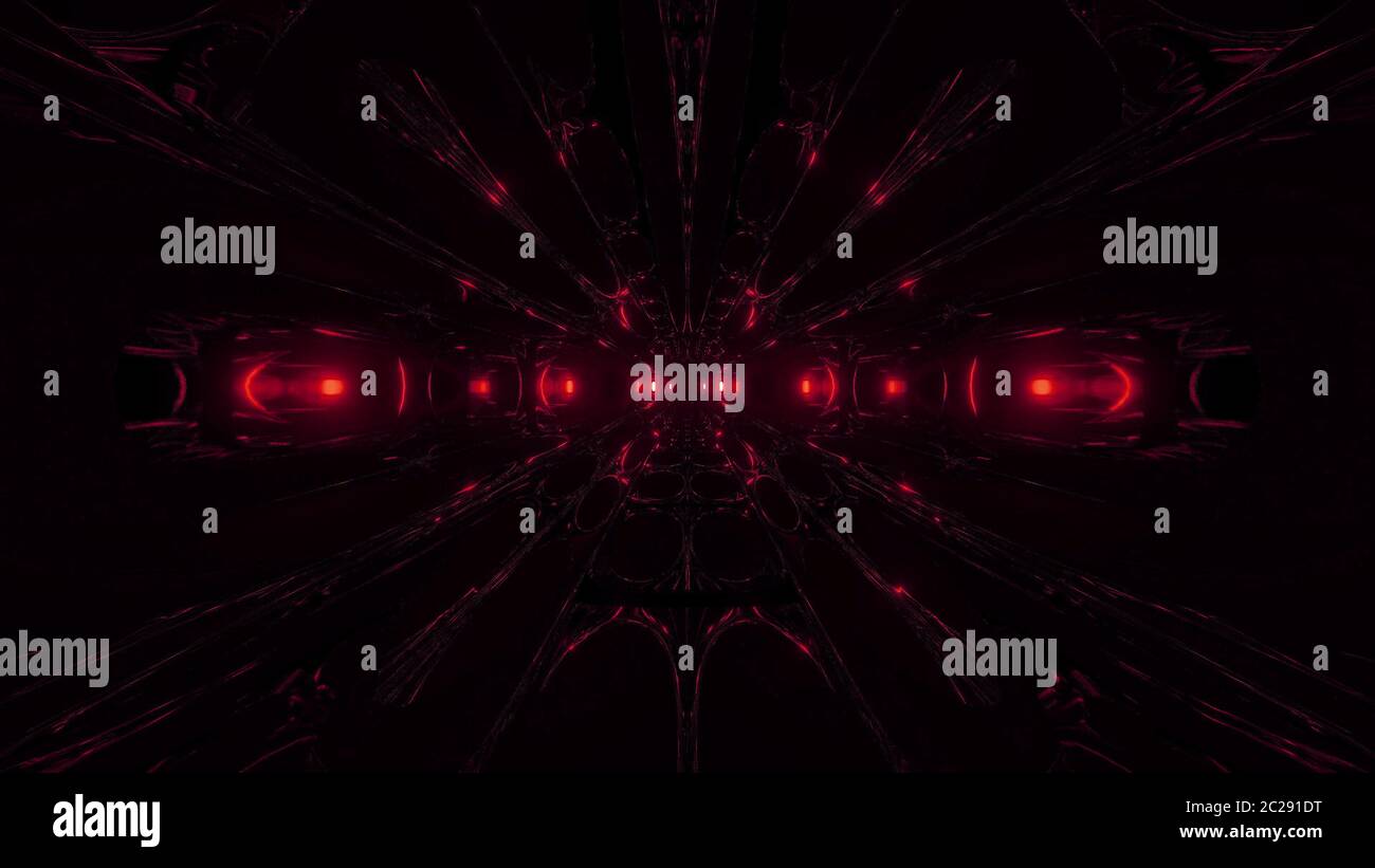 dark alien style sci-fi space tunnel corridor 3d rendering wallpaper ...