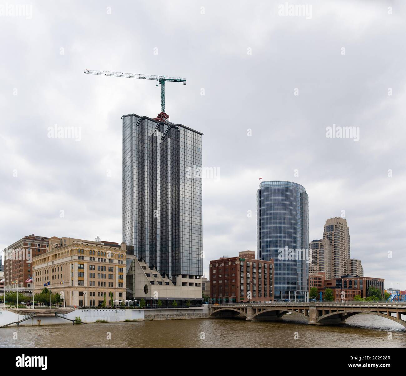 Grand Rapids city skyline, in the state of Michigan, United States, as ...