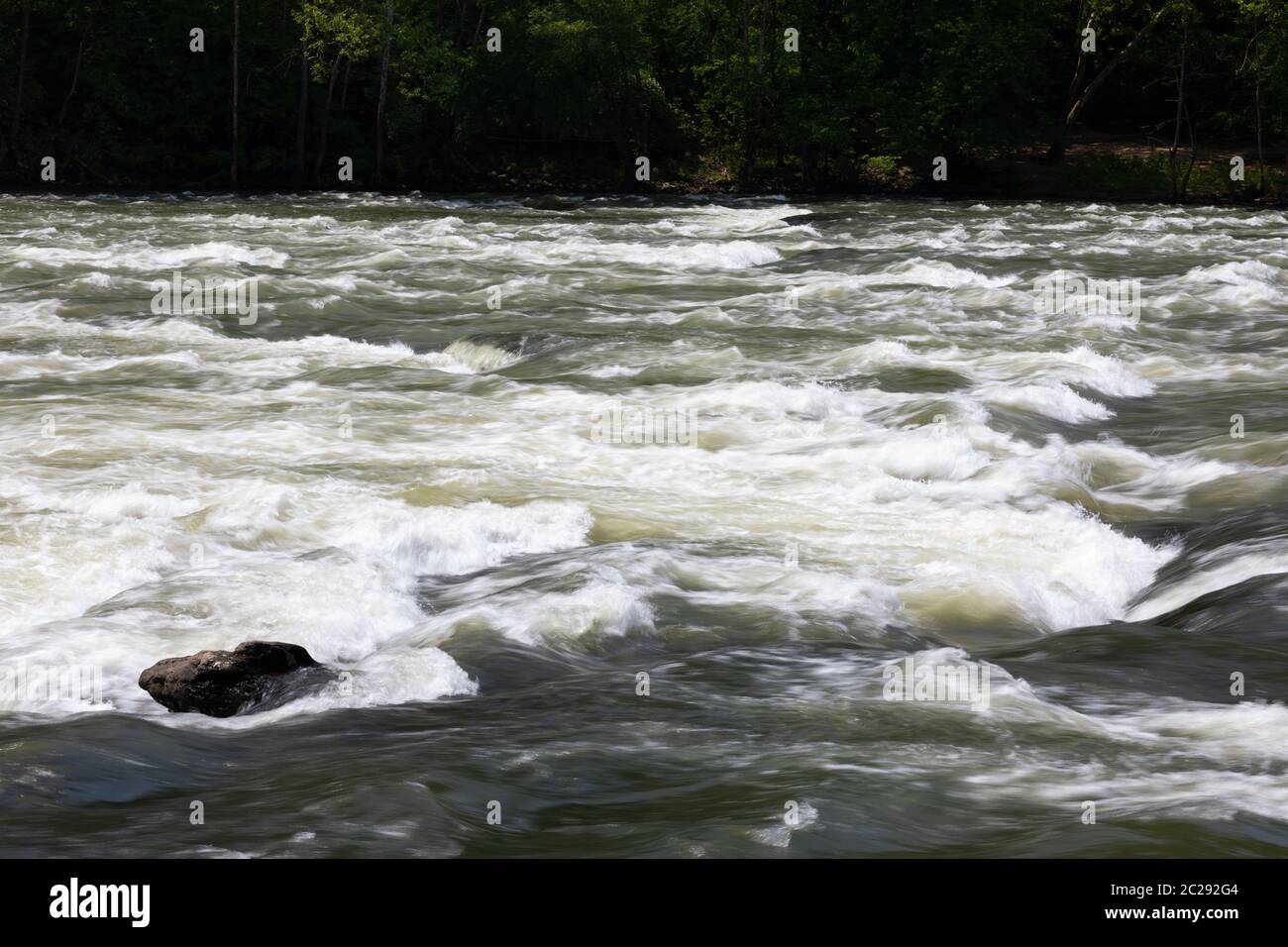 Fast flowing water at the New River in West Virginia, United States of ...