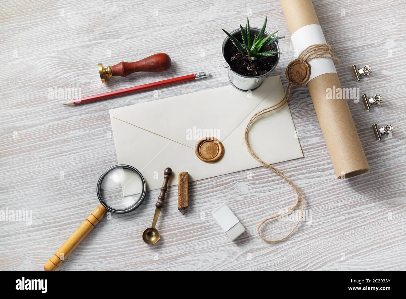 Vintage stationery template Stock Photo - Alamy