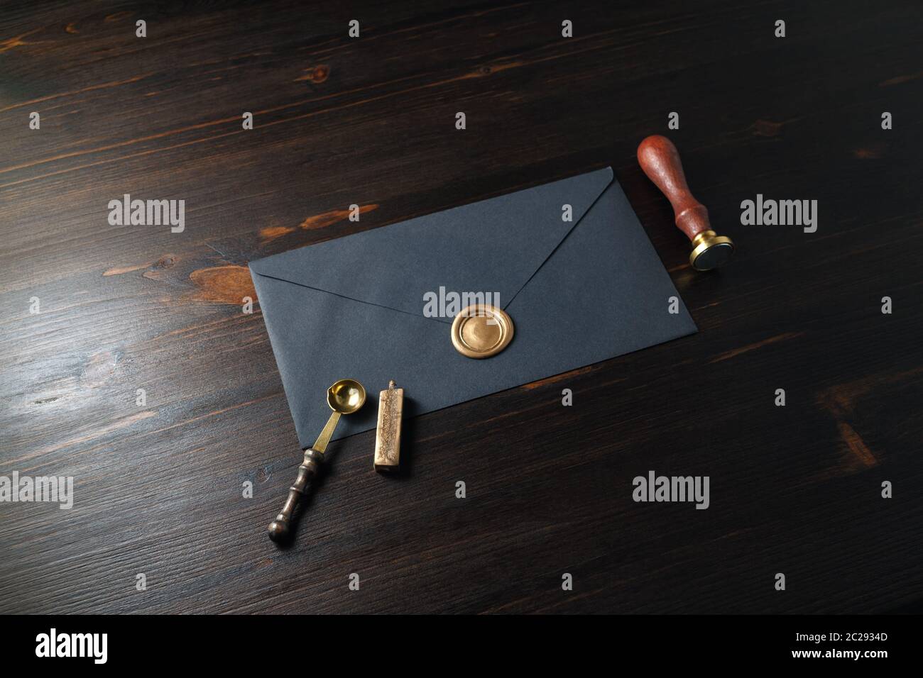 Black paper envelope Stock Photo - Alamy