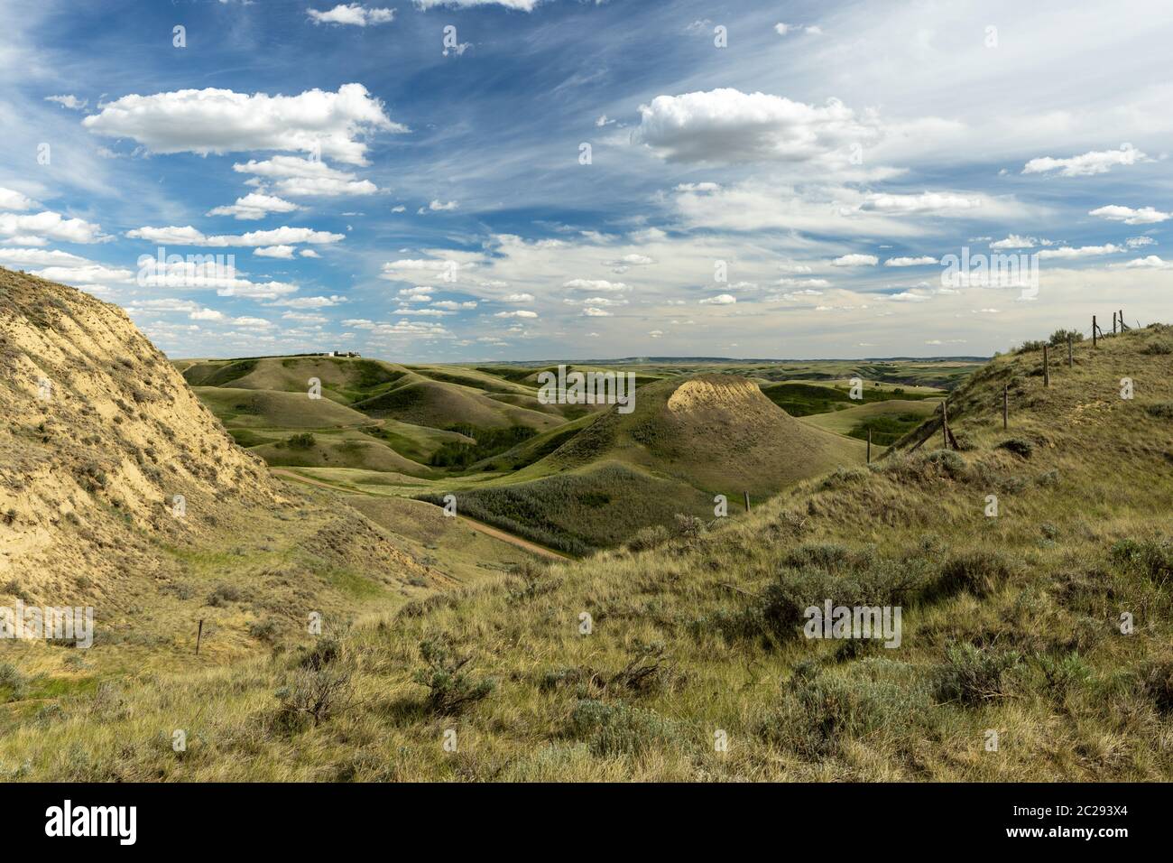 The Landscape of the Prairie at Drumheller Alberta in Canada Stock ...