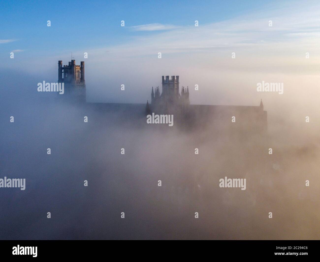 Ely Cathedral emerges from the dawn mist Stock Photo - Alamy