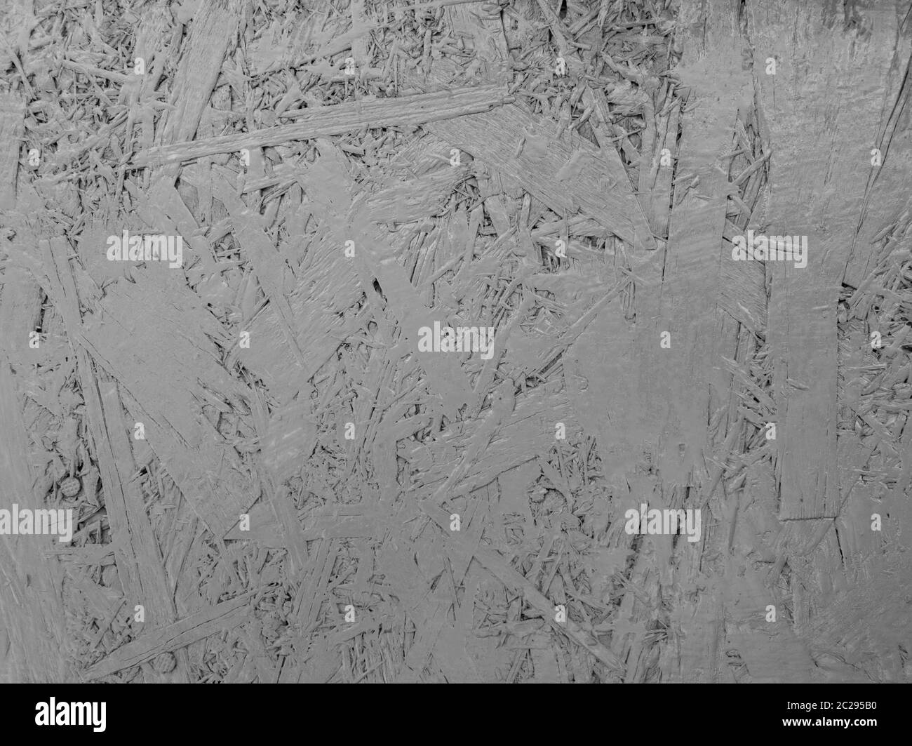 Abstract grey color painted oriented strand board. Grunge plywood ...