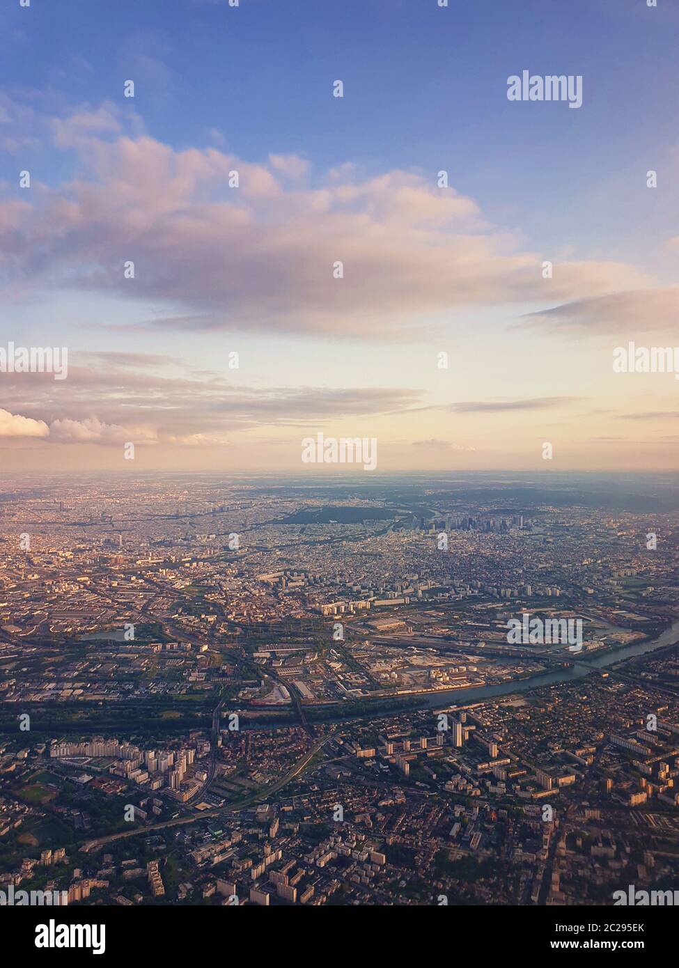 Aerial view of paris from plane hi-res stock photography and images - Alamy