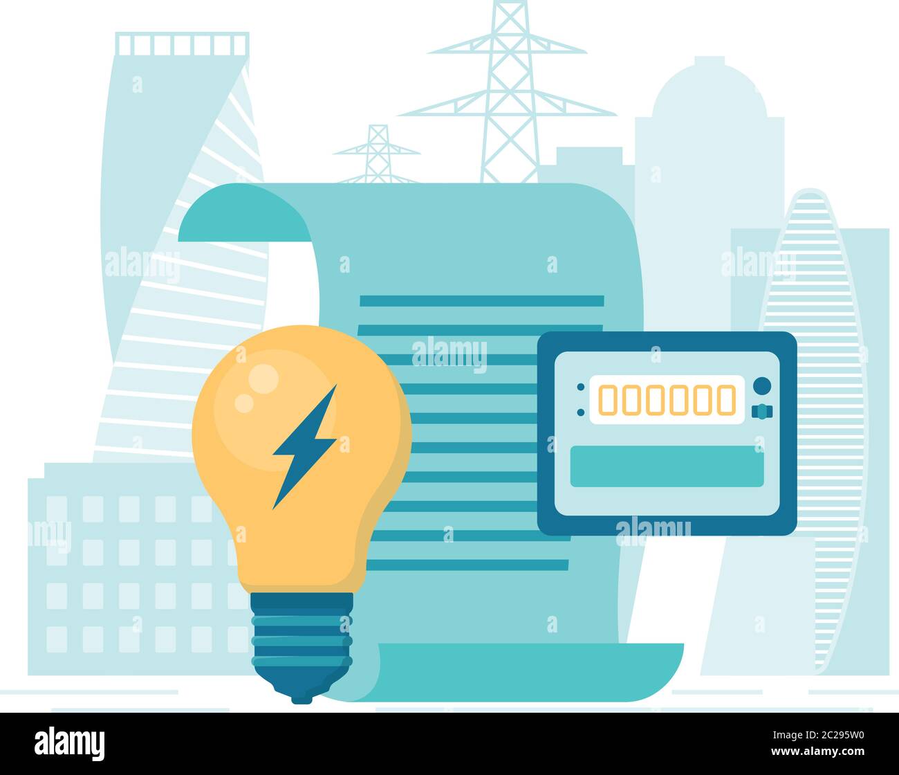 Flat style payment of utility bills concept. Vector illustration ...
